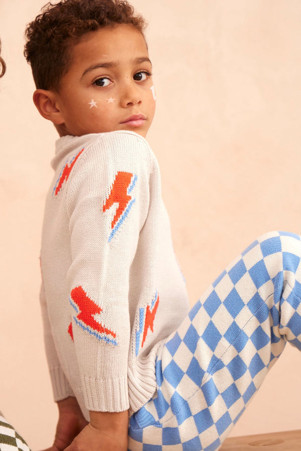Bolt Storm Jumper | Chalk | Organic Cotton & Cashmere – MIKA & MILO